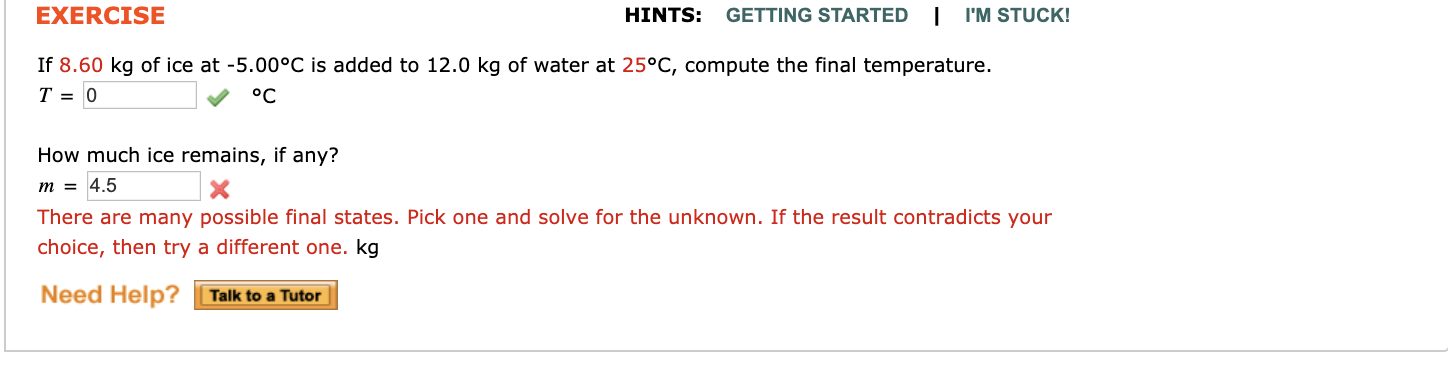 Solved EXERCISE HINTS: GETTING STARTED I'M STUCK! If 8.60 kg | Chegg.com