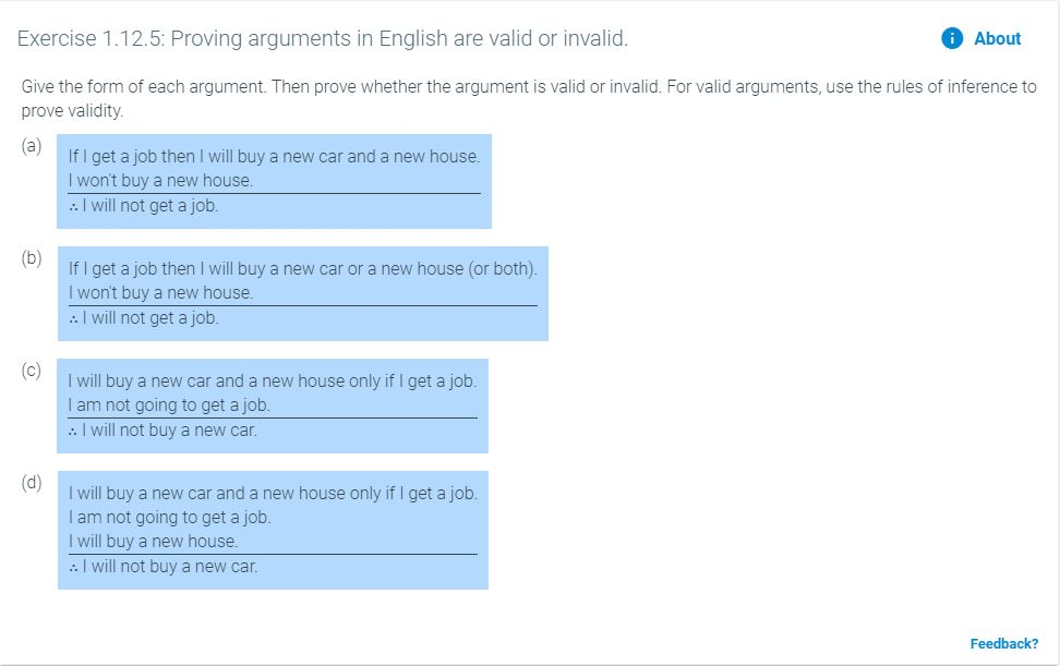 Solved Exercise 1125 Proving Arguments In English Are 