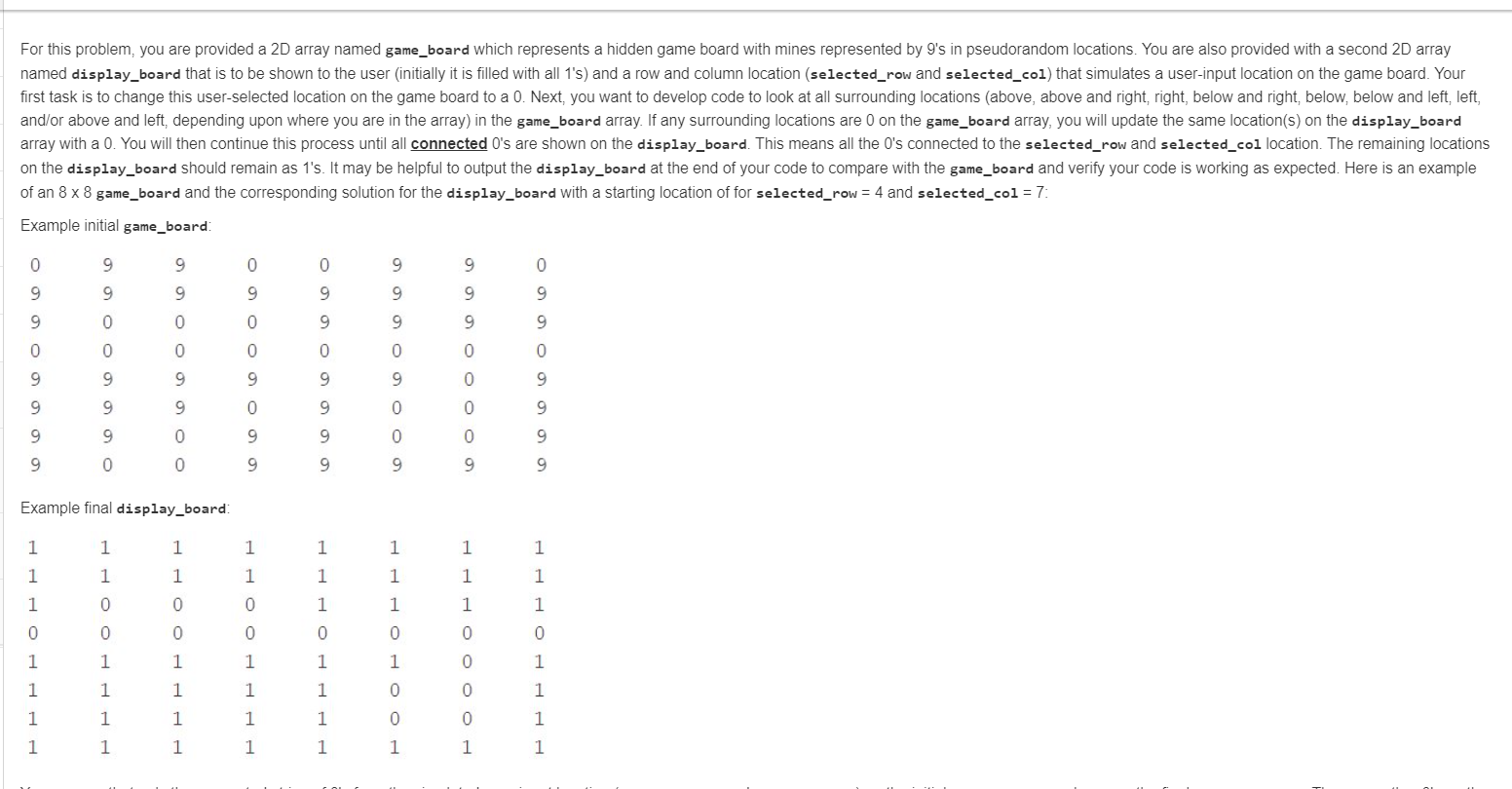 of an 8×8 game_board and the corresponding solution | Chegg.com