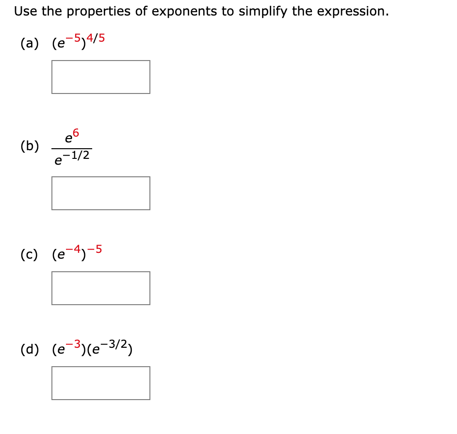 Solved Use the properties of exponents to simplify the | Chegg.com