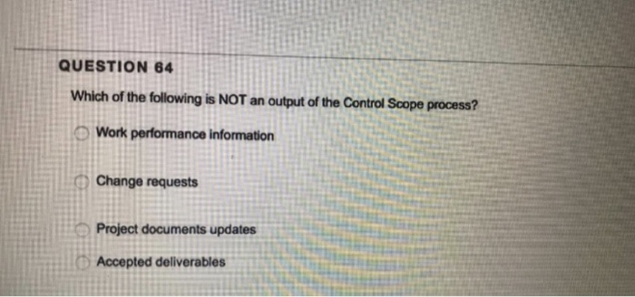Solved QUESTION 64 Which of the following is NOT an output | Chegg.com