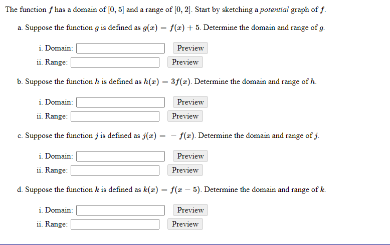 Solved function f has a domain of [0,5] and a range of | Chegg.com