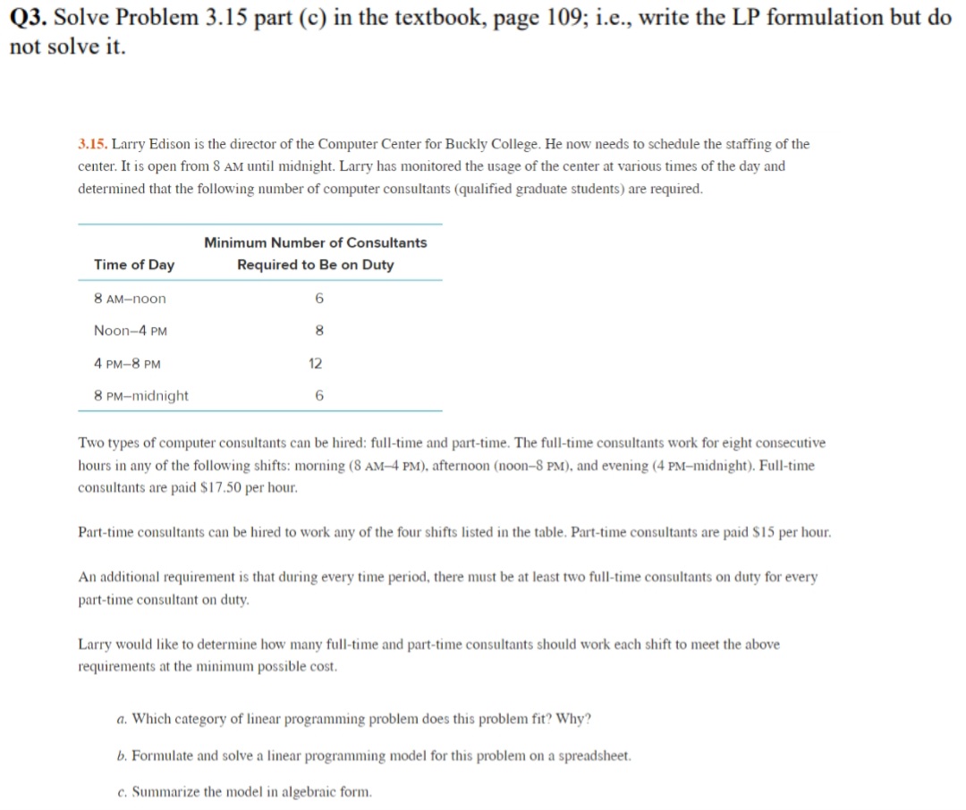 Solved Q3. Solve Problem 3.15 part (c) in the textbook, page | Chegg.com