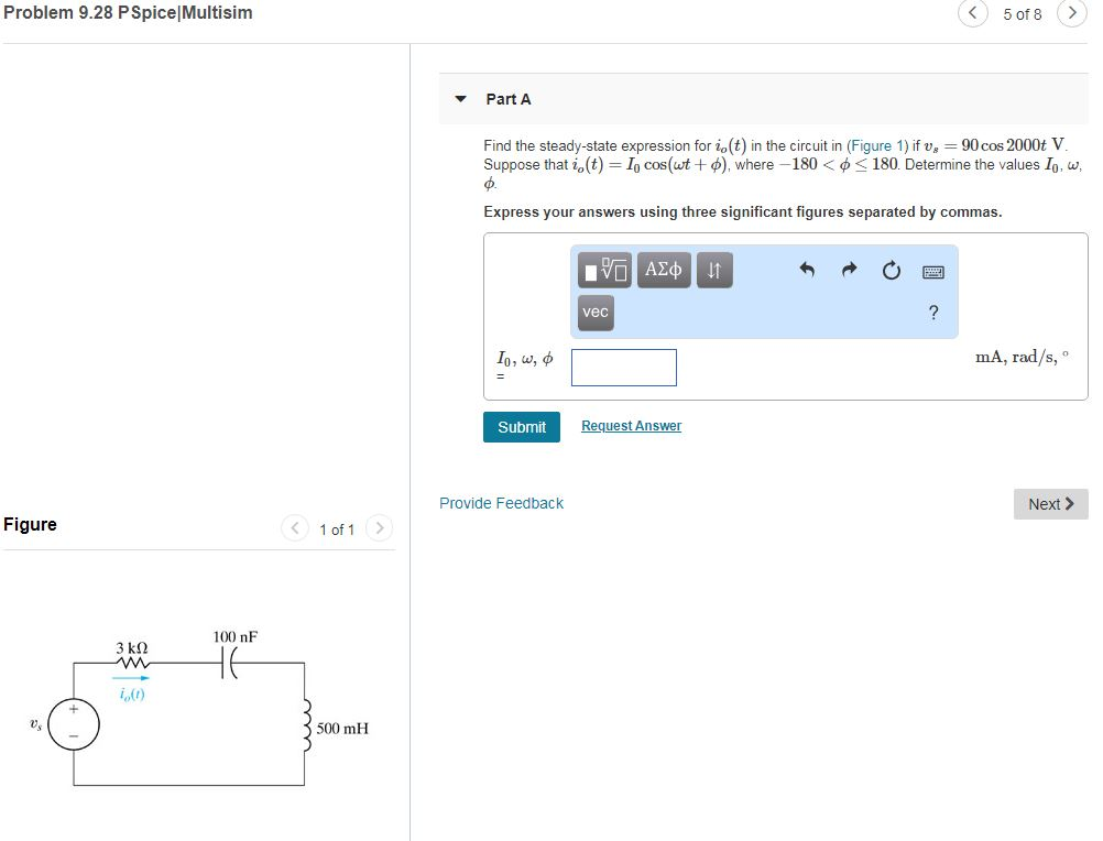Solved Problem 9.28 PSpice Multisim 5 of 8 Part A Find the | Chegg.com Solved Problem 9.28 PSpice Multisim 5 of 8 Part A Find the | Chegg.com