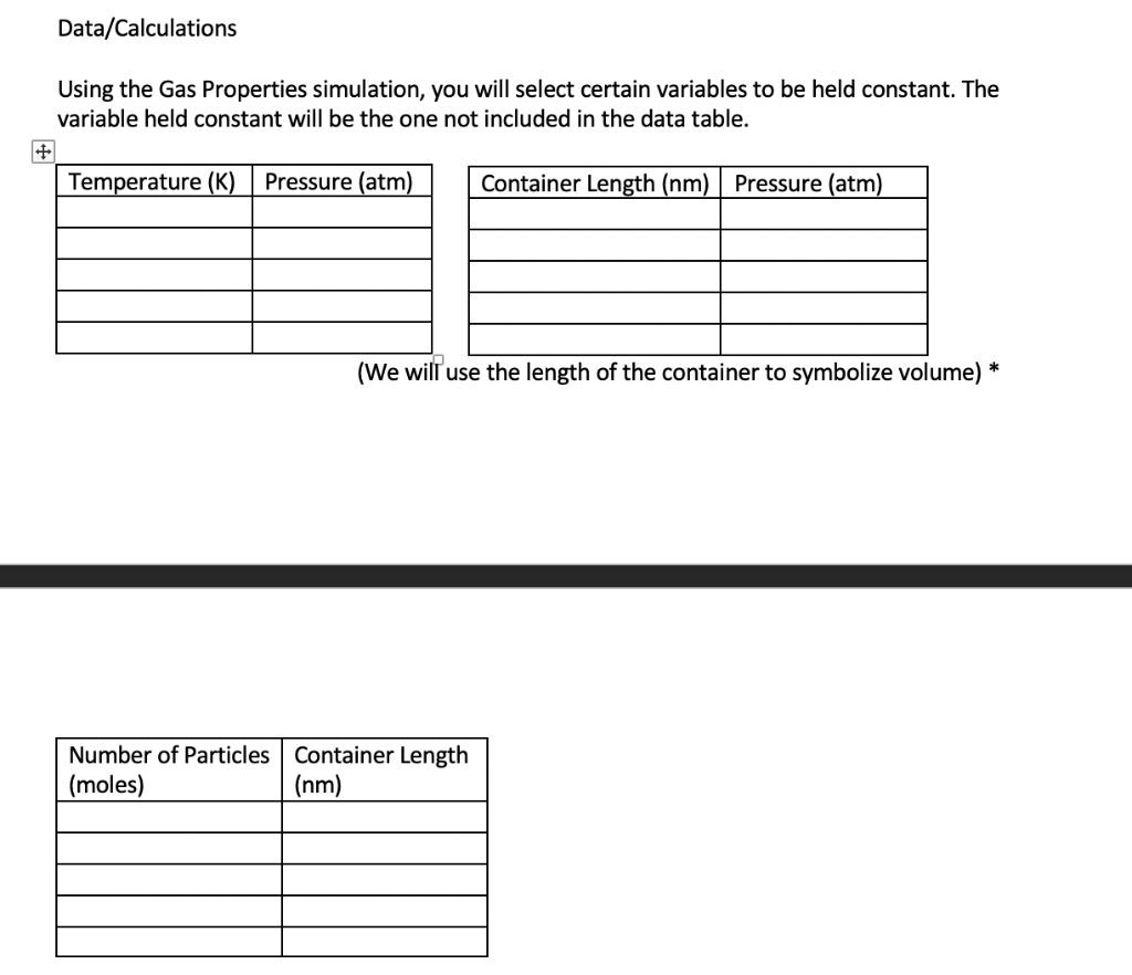 Using the Gas Properties simulation, you will select | Chegg.com