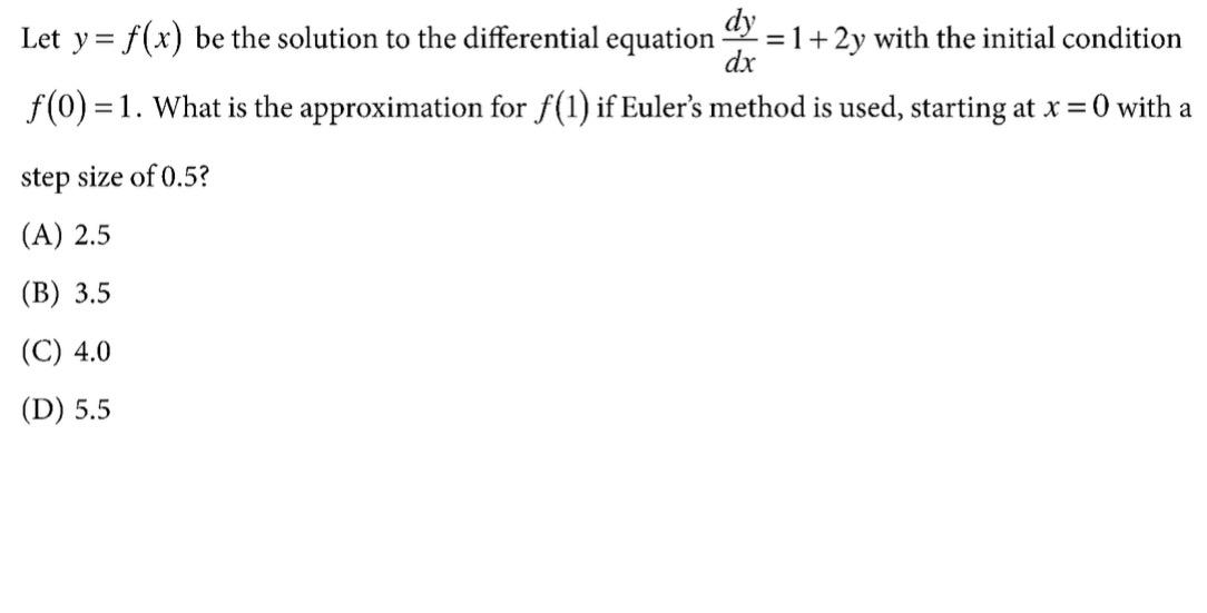 Solved Dy Let Y F X Be The Solution To The Differential