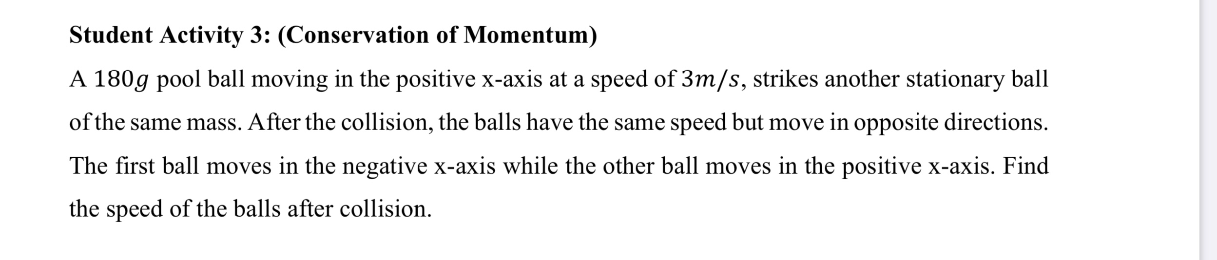 Solved Student Activity 2: (Impulse) During a pool game, the | Chegg.com