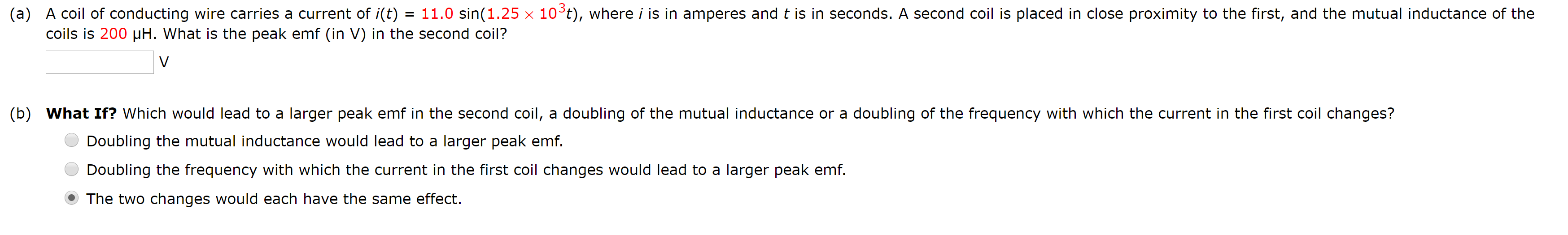 Solved (a) A coil of conducting wire carries a current of | Chegg.com