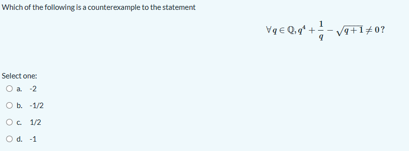 Solved Which of the following is a counterexample to the | Chegg.com
