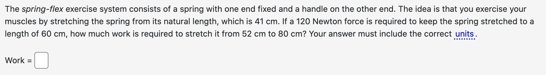 Solved The spring-flex exercise system consists of a spring | Chegg.com