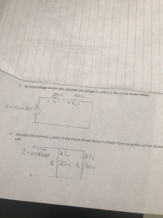 Solved 3. By using voltage divider rule, calculate the | Chegg.com