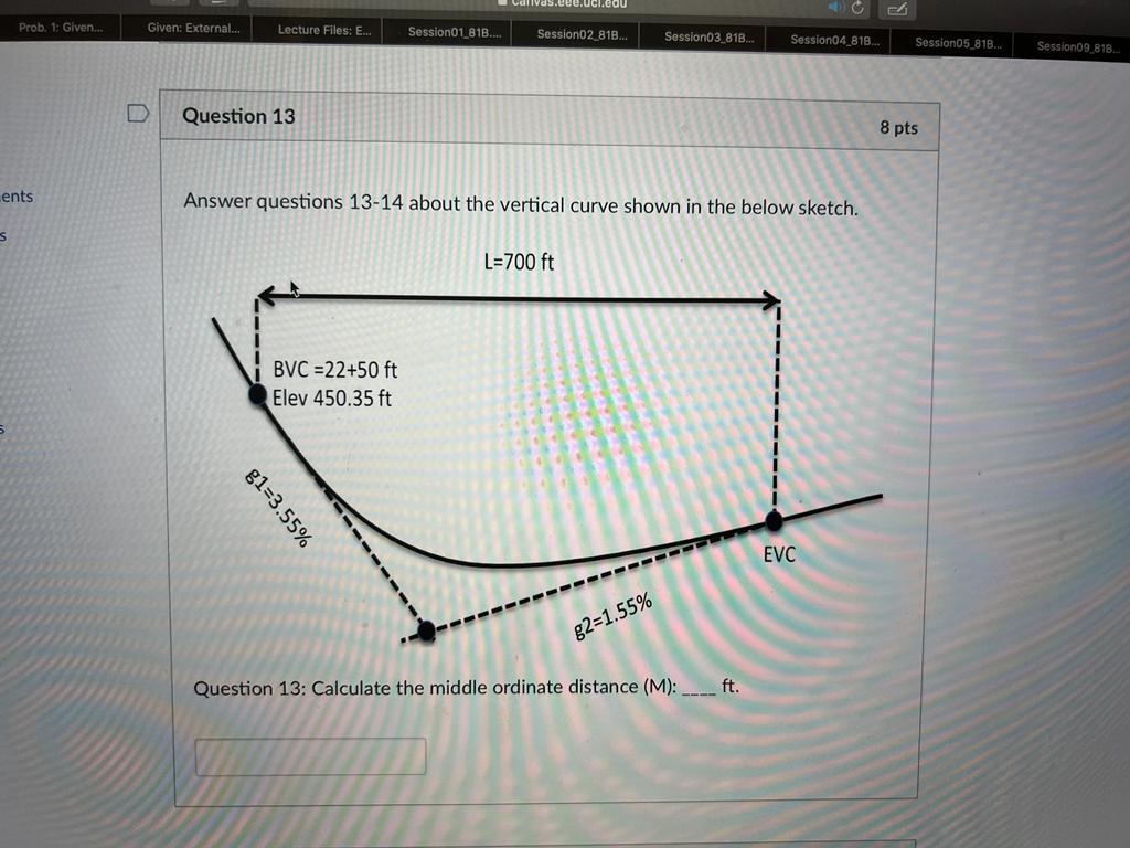 Solved For vertical curve shown in the same question. | Chegg.com