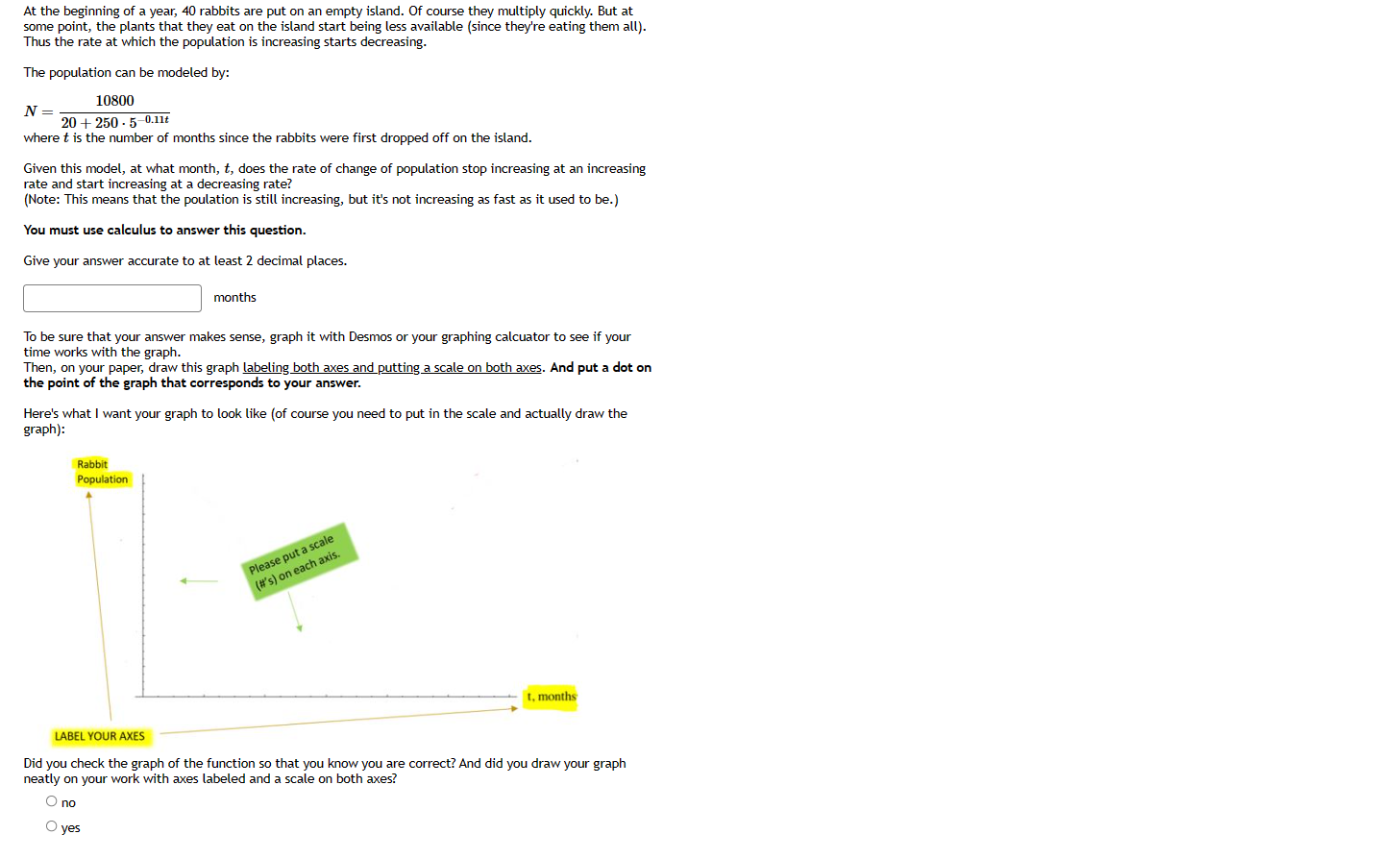 Solved At the beginning of a year, 40 rabbits are put on an | Chegg.com