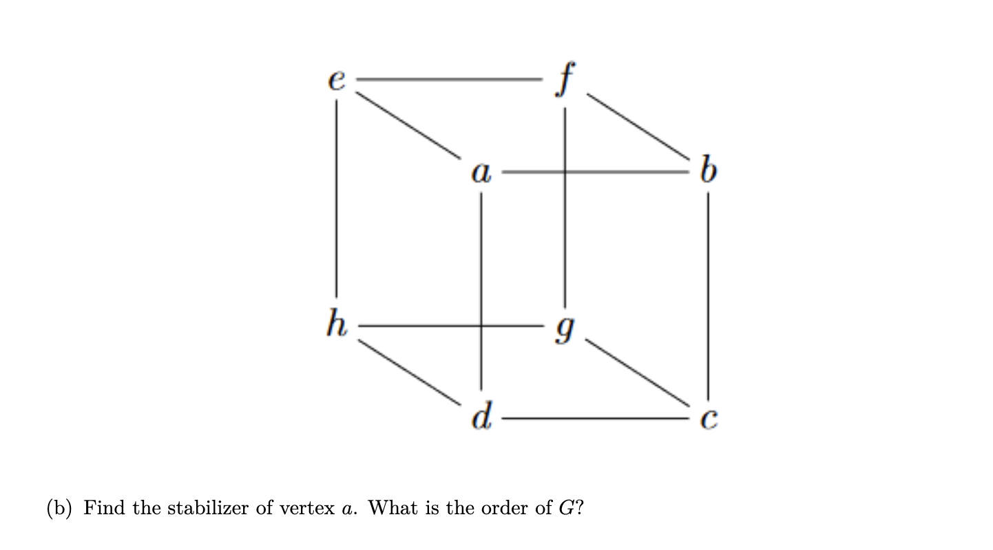 Solved 5. Label the vertices of a cube as shown: Let G | Chegg.com