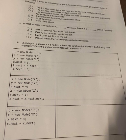 Solved Ob that apply) a ked to implementa que how does the | Chegg.com