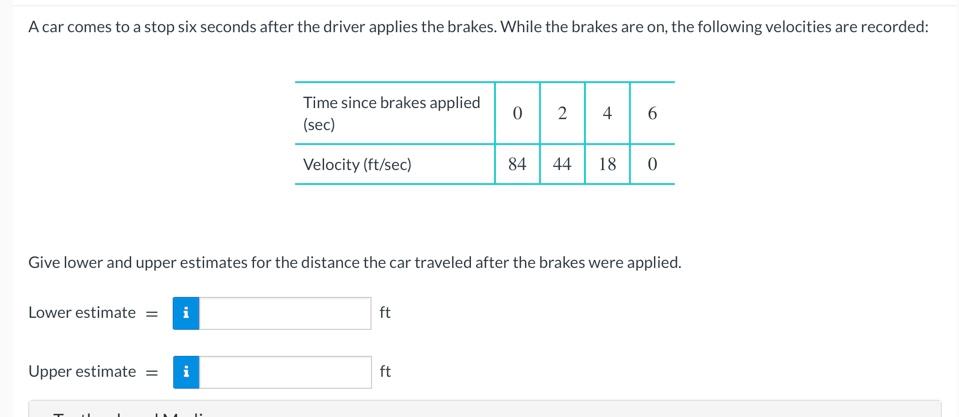 Solved A car comes to a stop six seconds after the driver | Chegg.com