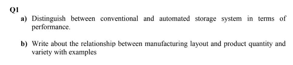 Solved Q1 a) Distinguish between conventional and automated | Chegg.com