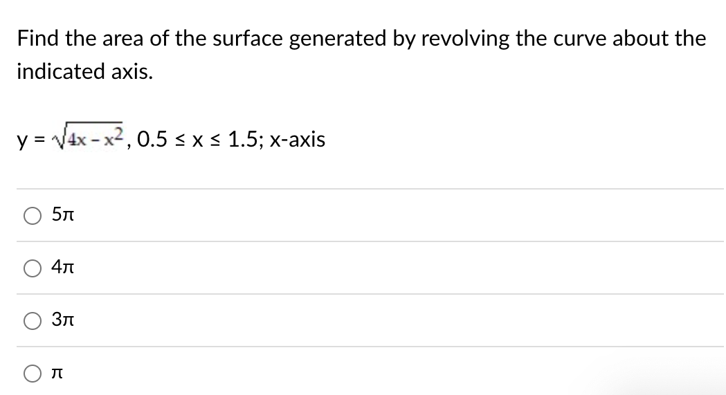 Solved Find the area of the surface generated by revolving | Chegg.com