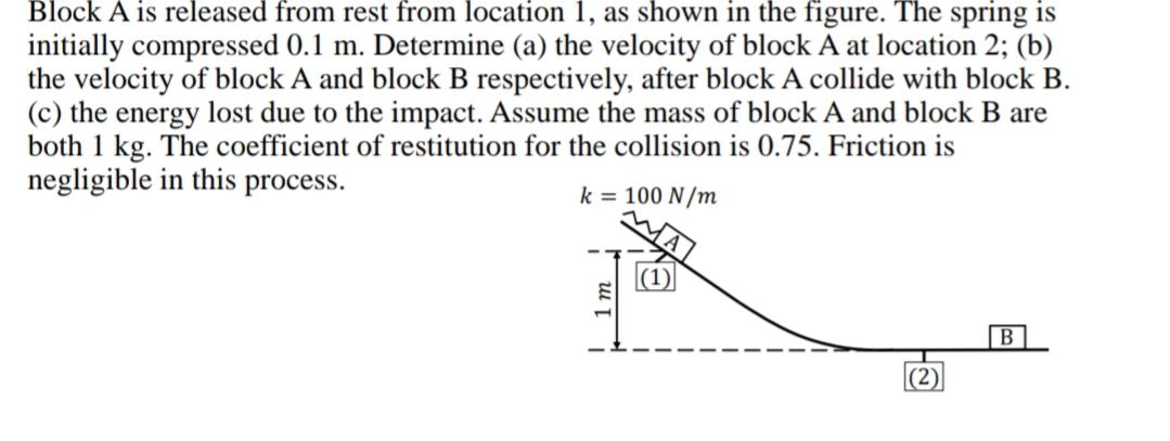 Solved Block A is released from rest from location 1 , as | Chegg.com