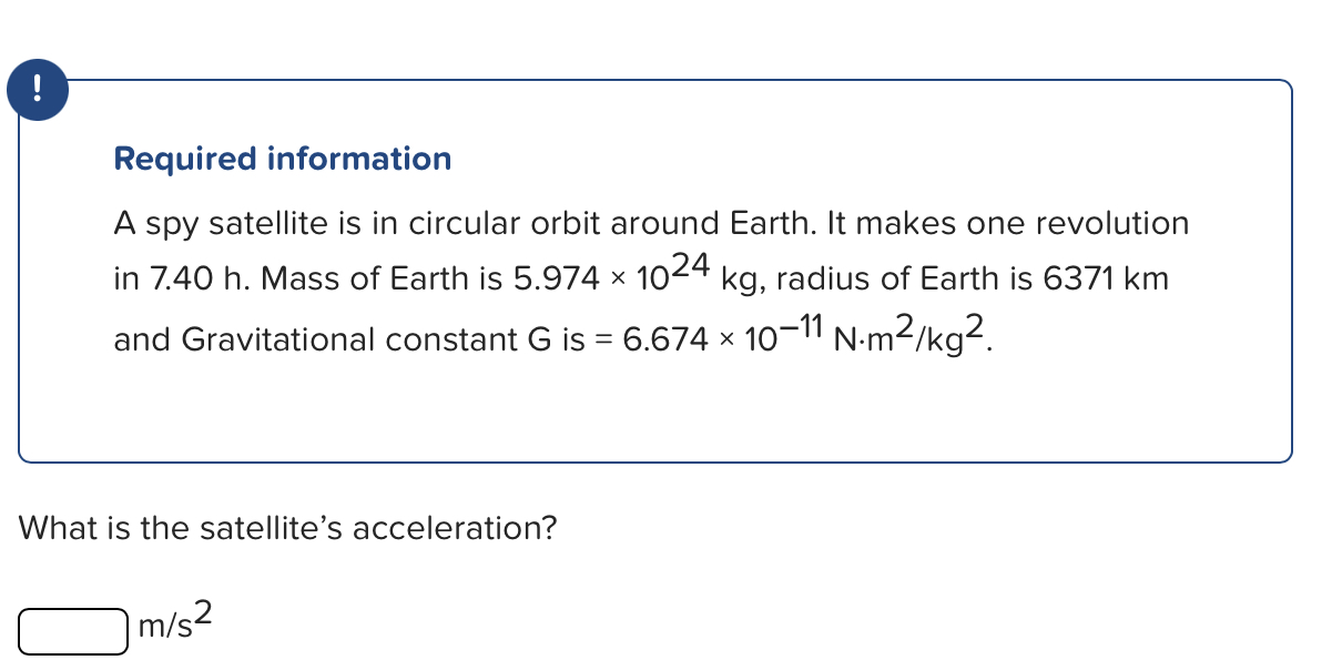 Solved Required Information A Spy Satellite Is In Circular