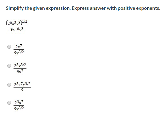 Solved Simplify the given expression. Express answer with | Chegg.com