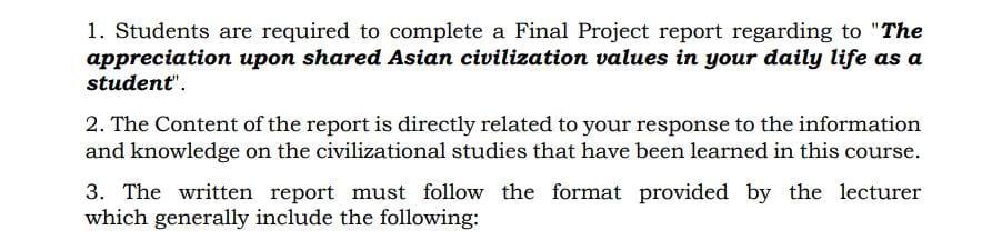 Solved 1. Students are required to complete a Final Project | Chegg.com