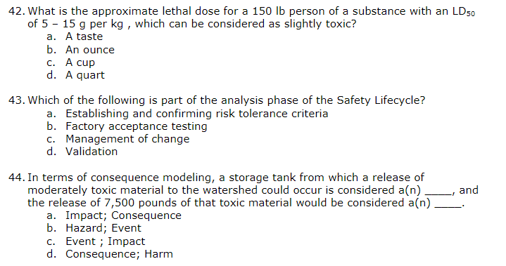 Solved 42. What is the approximate lethal dose for a 150lb | Chegg.com