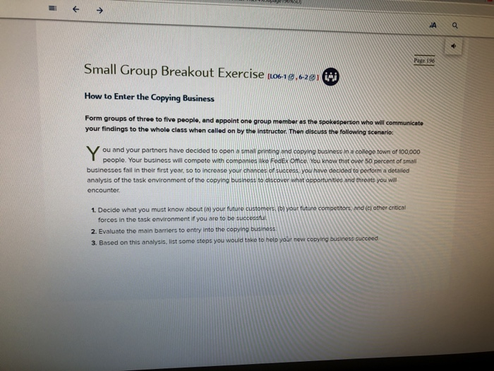 Solved Page 196 Small Group Breakout Exercise noene.ze How | Chegg.com