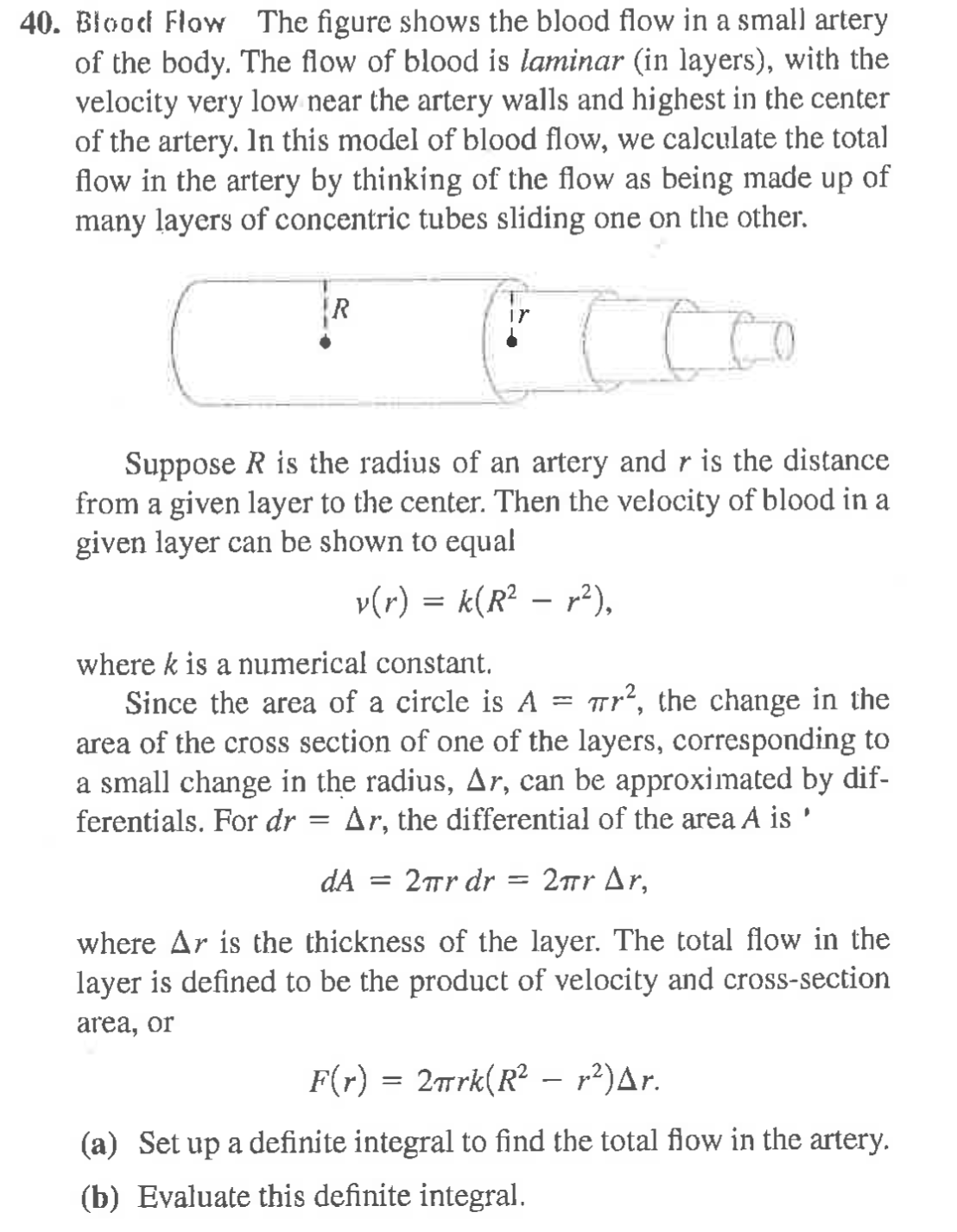 Solved a) Set up a definite integral to find the total flow | Chegg.com