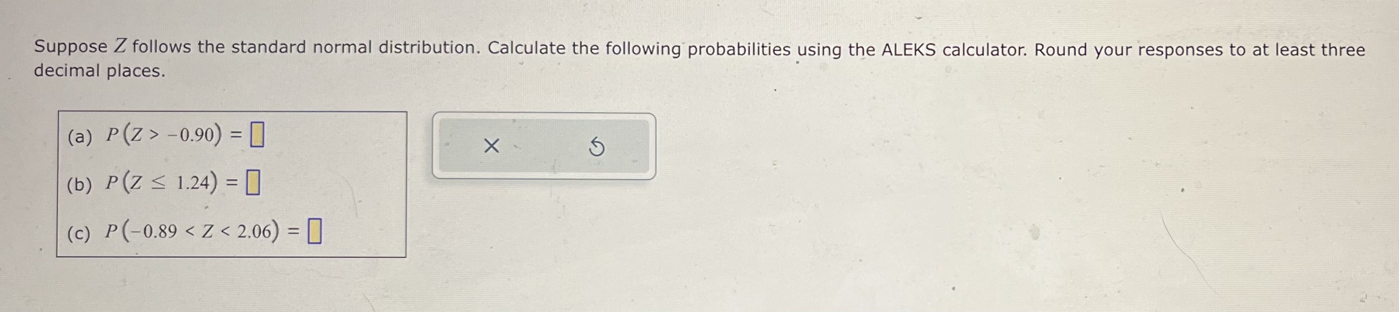 Solved Suppose Z ﻿follows the standard normal distribution. | Chegg.com