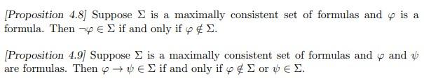 Solved [Proposition 4.8) Suppose I is a maximally consistent | Chegg.com