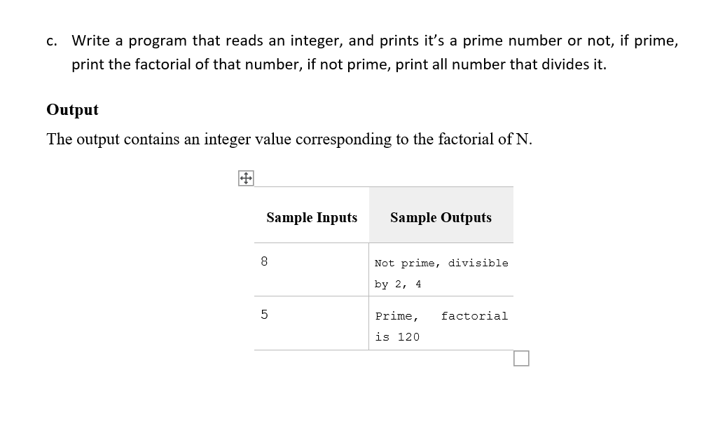 Solved c. Write a program that reads an integer, and prints | Chegg.com