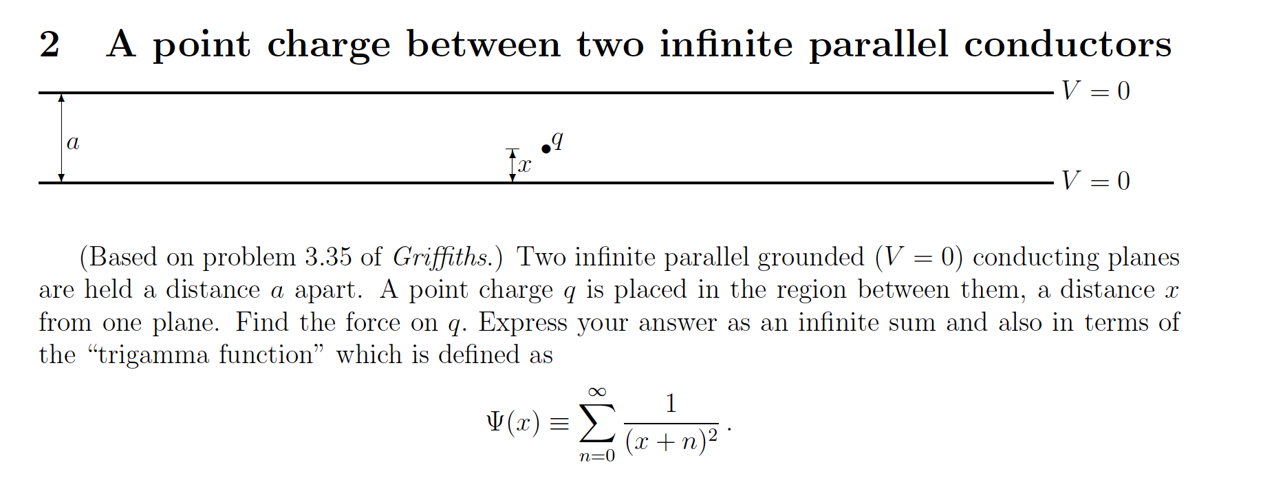 Solved 2 A point charge between two infinite parallel | Chegg.com