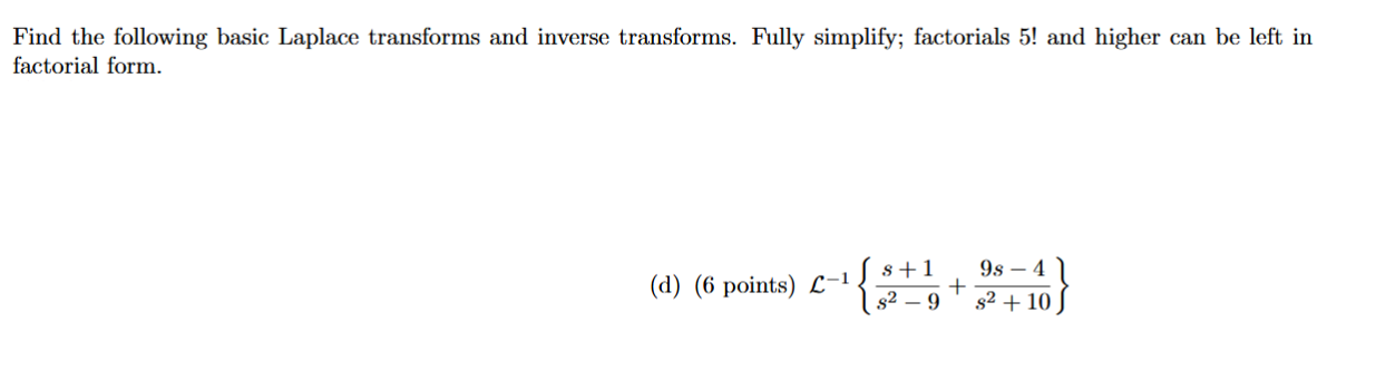 Solved Find the following basic Laplace transforms and | Chegg.com
