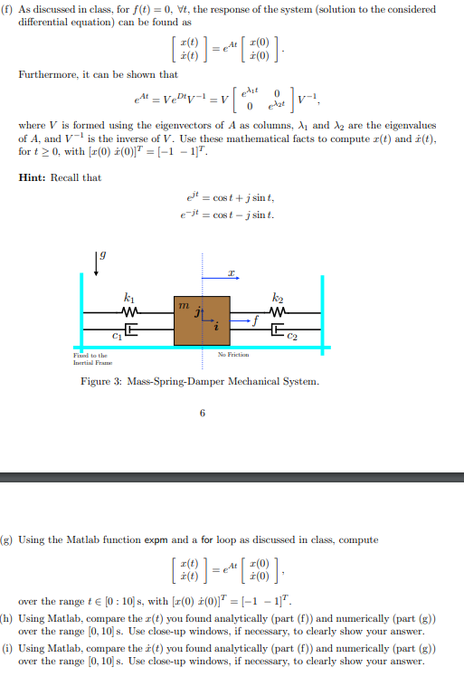 Solved Second-Order System (90 points). The mechanical | Chegg.com