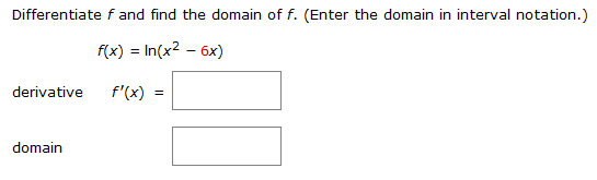 Solved Differentiate f and find the domain of f. (Enter the | Chegg.com