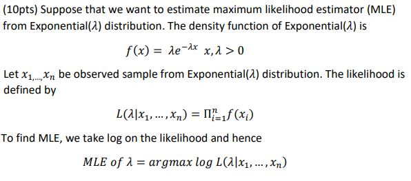 Solved (10pts) Suppose that we want to estimate maximum | Chegg.com