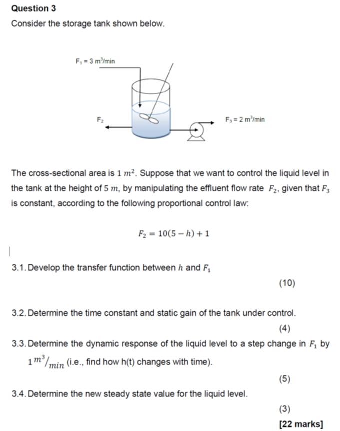 Solved Question 3 Consider the storage tank shown below. F, | Chegg.com