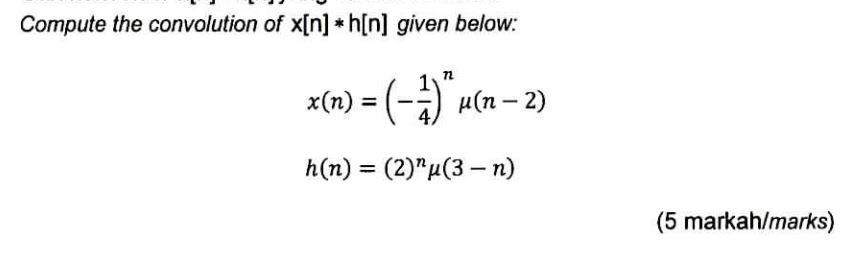 Solved Compute the convolution of x[n] *h[n] given below: | Chegg.com