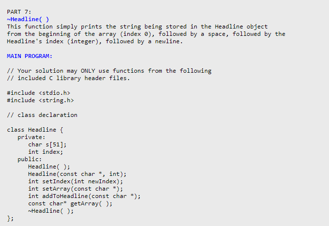 Solved Specifications Reate A C Class Called A 5433