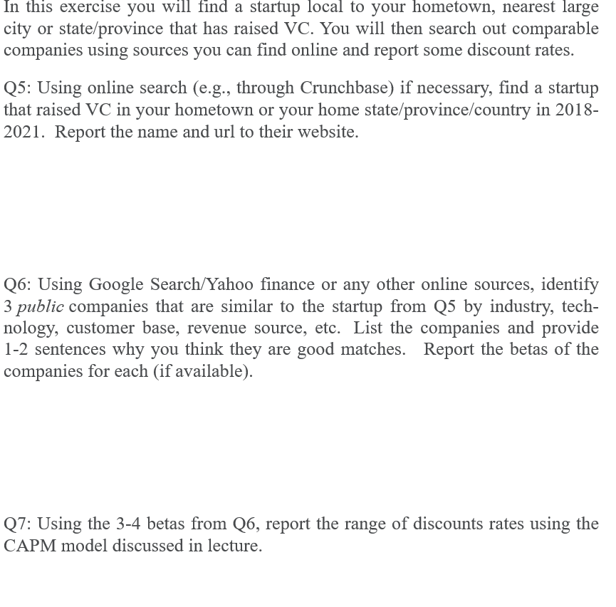 Solved Q5: Using online search (e.g., ﻿through Crunchbase) | Chegg.com