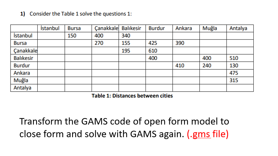 1) Consider the Table 1 solve the questions 1 : Table | Chegg.com