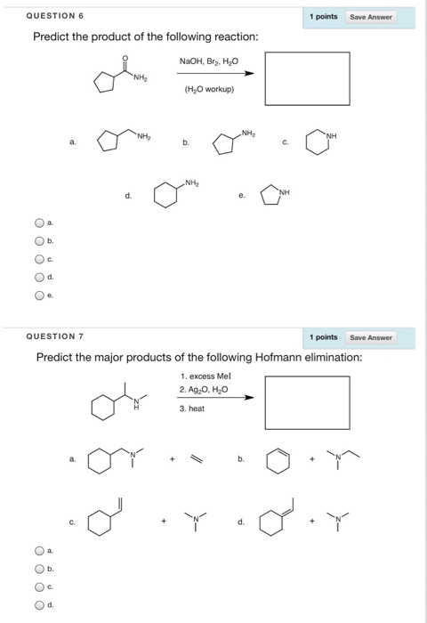 Solved QUESTION 6 1 points Save Answer Predict the product | Chegg.com Solved QUESTION 6 1 points Save Answer Predict the product | Chegg.com
