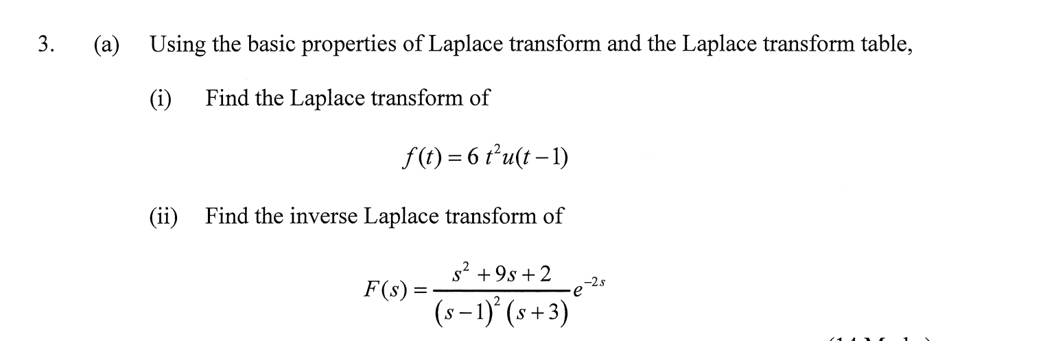 Solved (a) Using the basic properties of Laplace transform | Chegg.com