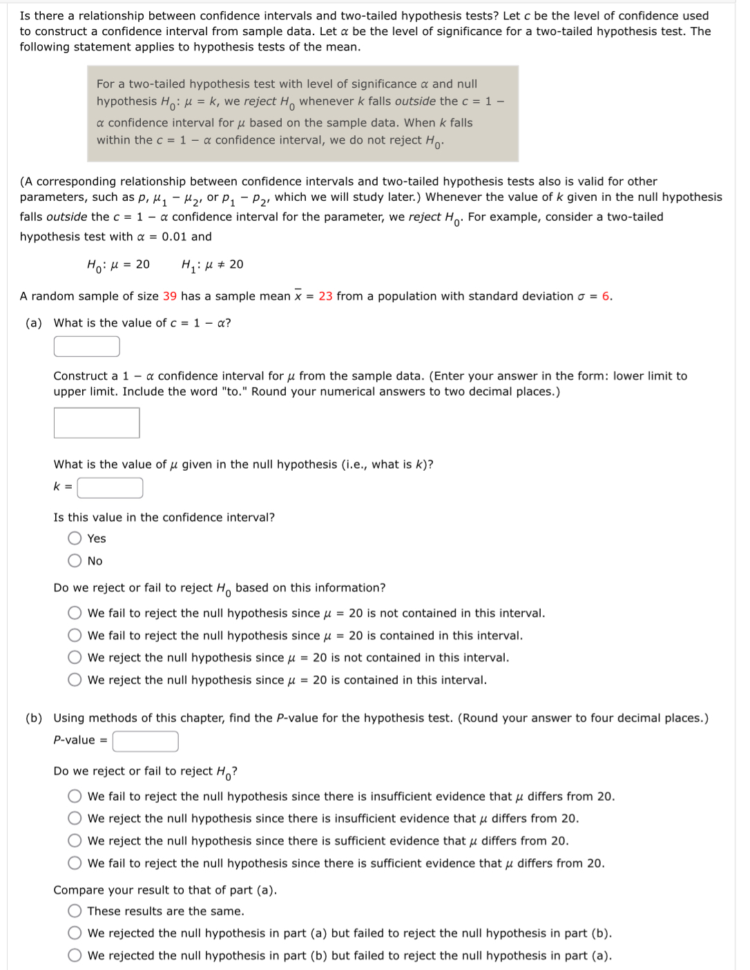 Solved Is there a relationship between confidence intervals | Chegg.com