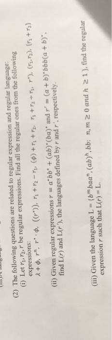 Solved (2) The following questions are related to regular | Chegg.com
