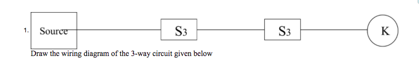 Solved 1. Source S3 S3 K Draw the wiring diagram of the | Chegg.com