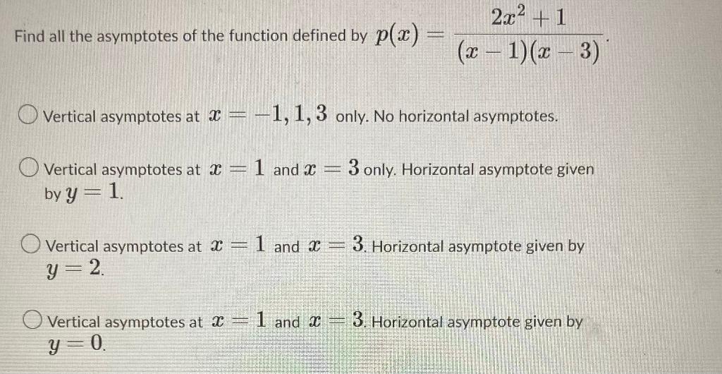 Solved nd all the asymptotes of the function defined by | Chegg.com