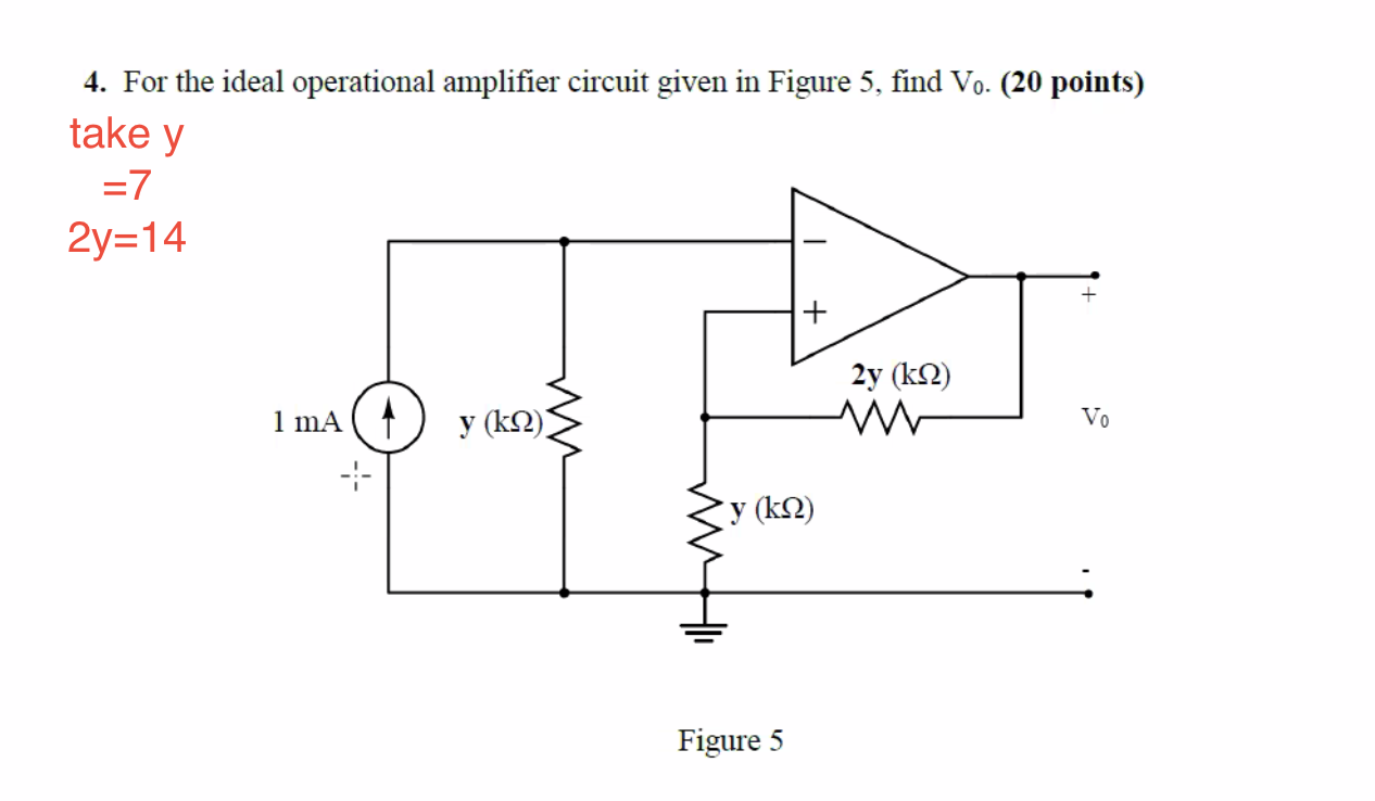Solved 4. For the ideal operational amplifier circuit given | Chegg.com