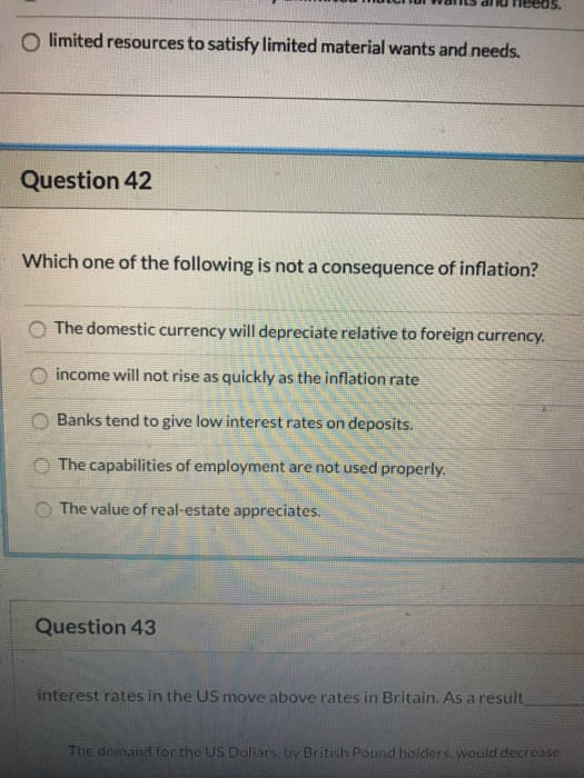 Solved ds. O limited resources to satisfy limited material | Chegg.com